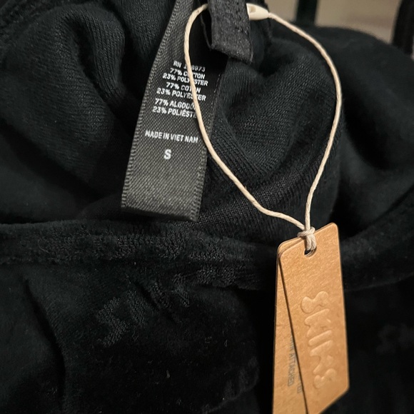 SKIMS | Dresses | Skims Logo Velour Slip Dress Onyx Small | Poshmark